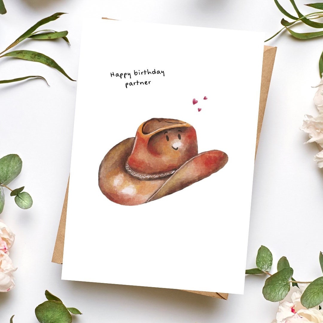 Cowboy Hat Birthday Card, Western Cowboy Theme Greeting Card for ...