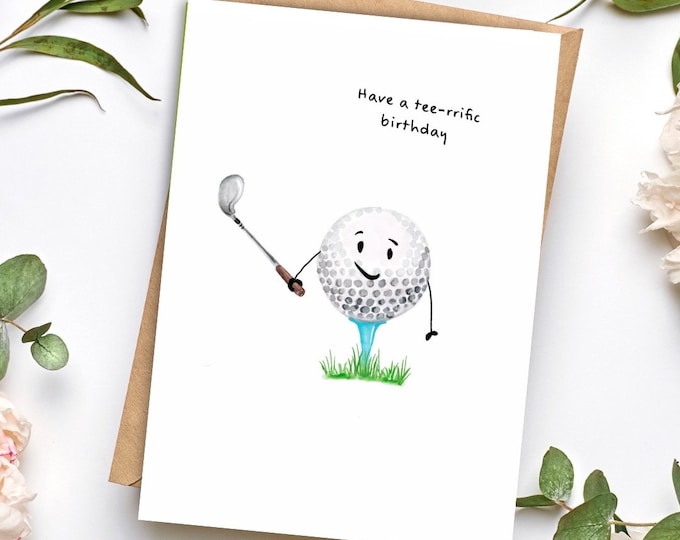 Golf Gift Card and Envelope Comic Fun Hilarious Ideal for Your Golfer ...