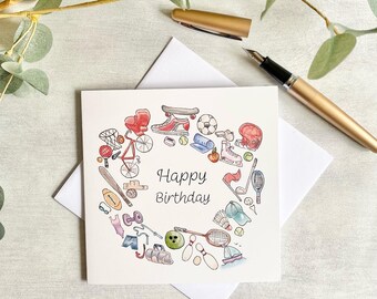 Keep Fit Birthday Card - Etsy UK