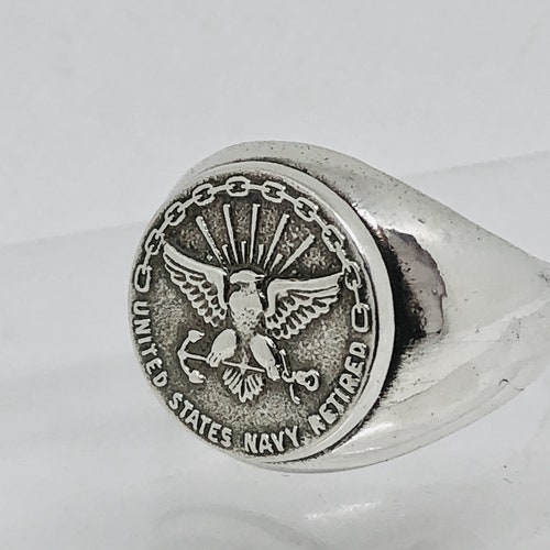 Navy Eagle Bespoke Sterling Silver Ring by Sir Yes Sir - Etsy