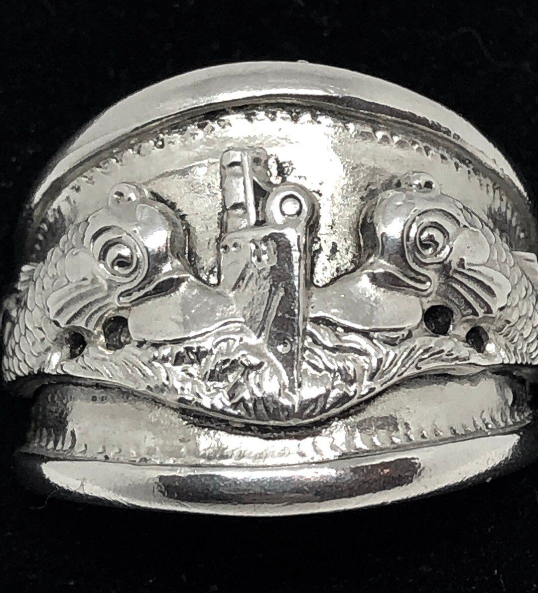 Submarine Warfare "dolphins" Ring, Sterling Silver, Style B - Etsy