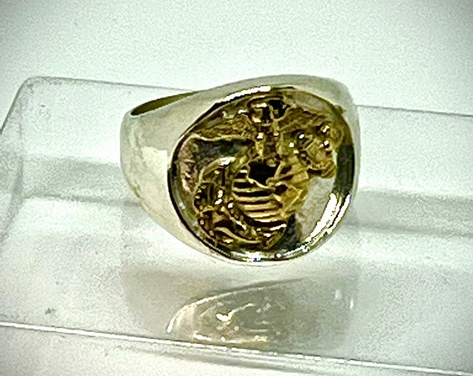 WW2 USMC Silver Sterling Marine Corp Officer Ring RARE - Etsy