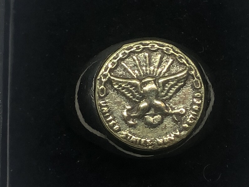 USN 30 Year Retirement Ring Sterling Siver With Brass Emblem - Etsy UK