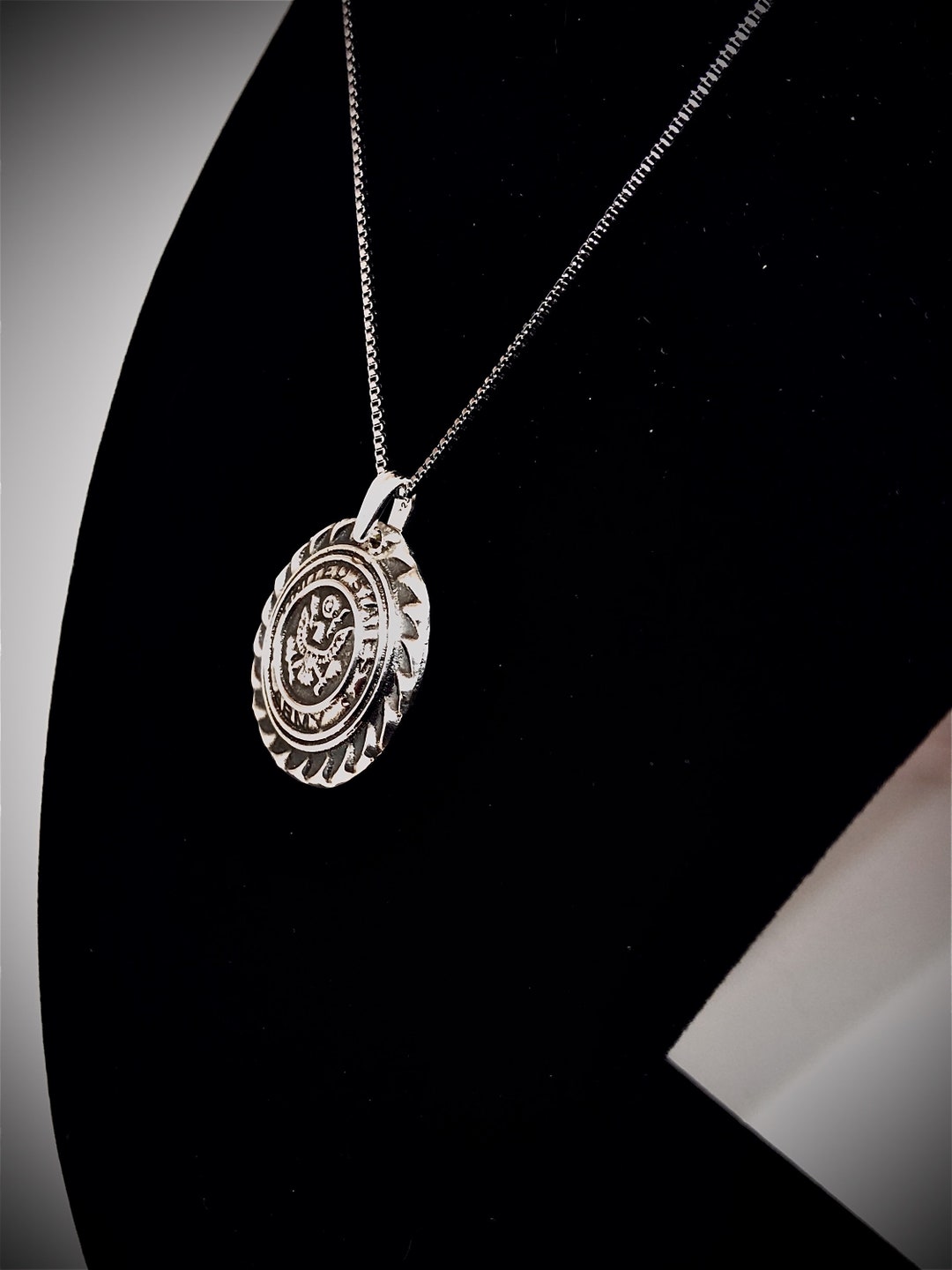 US Army Pendant Solid Sterling Silver - Etsy