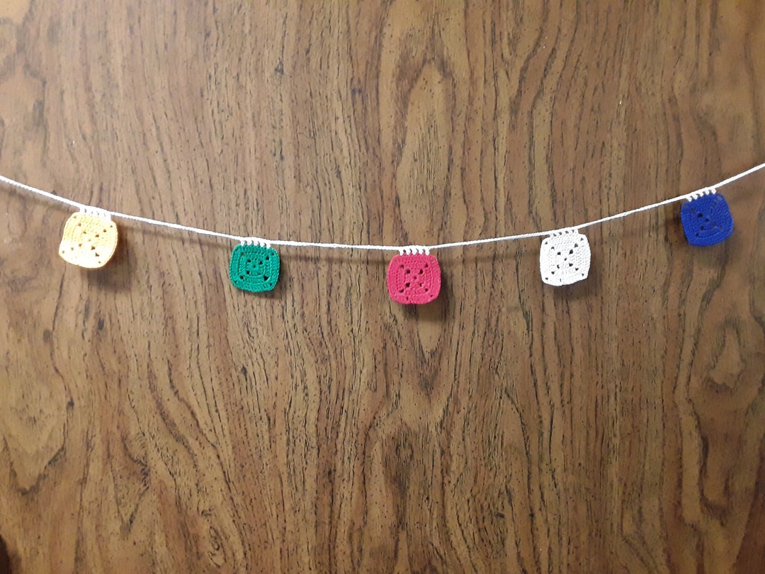 Micro Mini Prayer Flag Crochet Garland - Etsy