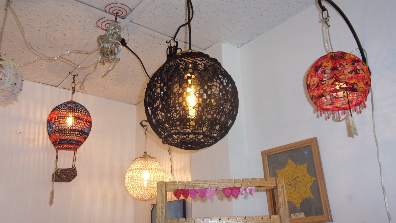 10" Acrylic Orb Lamp With Black Crochet Covering - Etsy