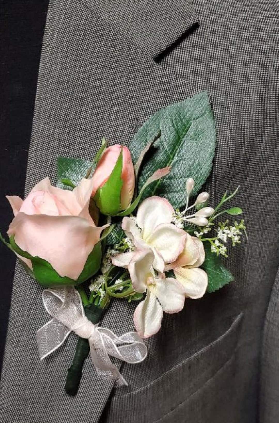 Light Pink Rose Boutonniere Wedding Accessories Prom - Etsy