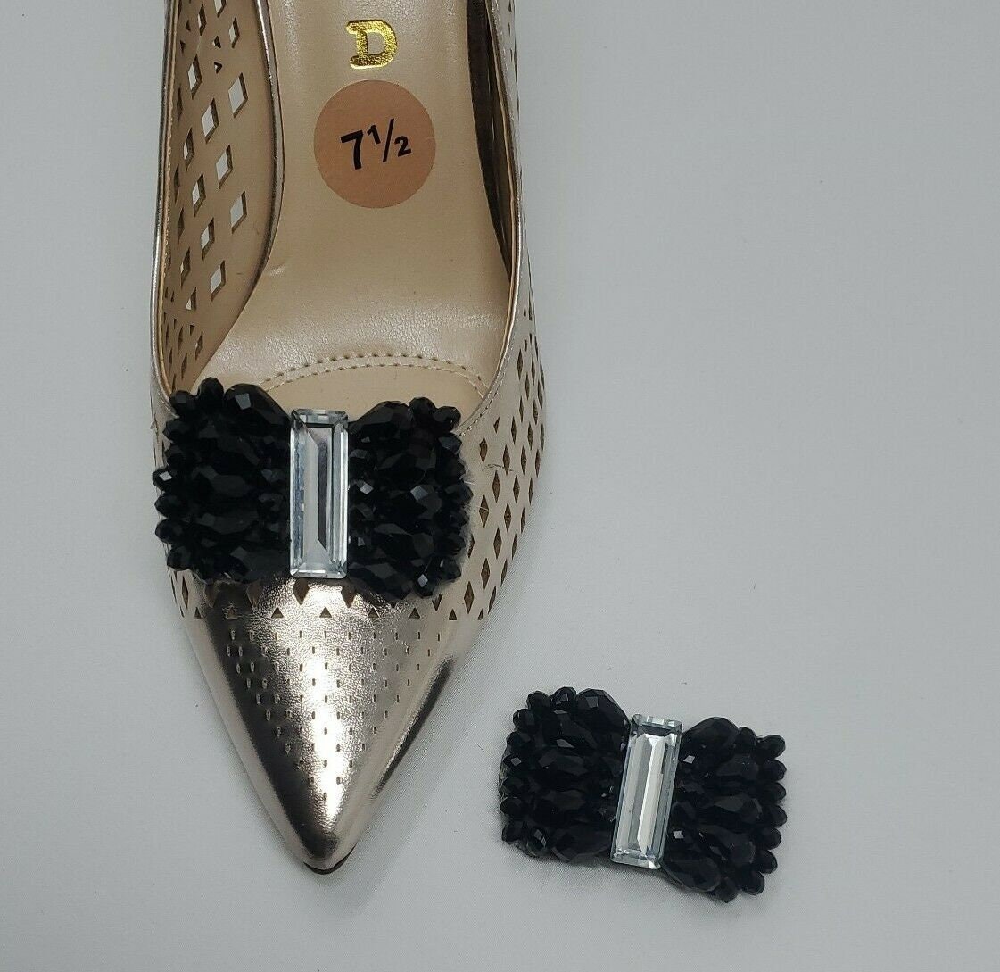 Beaded Shoe Clips, Black Color Clips for Shoes (2 Piece), Shoe ...