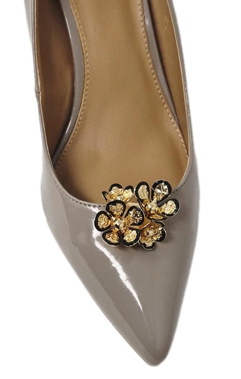 Gold Tone Metal Flower Shoe Clips, Shoe Accessory, 2 Pcs - Please ...