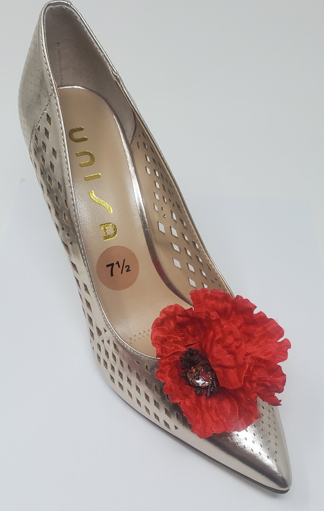 Red Color Poppy Flowers Clip for Shoes (2 Piece), Poppy Flower Shoe ...