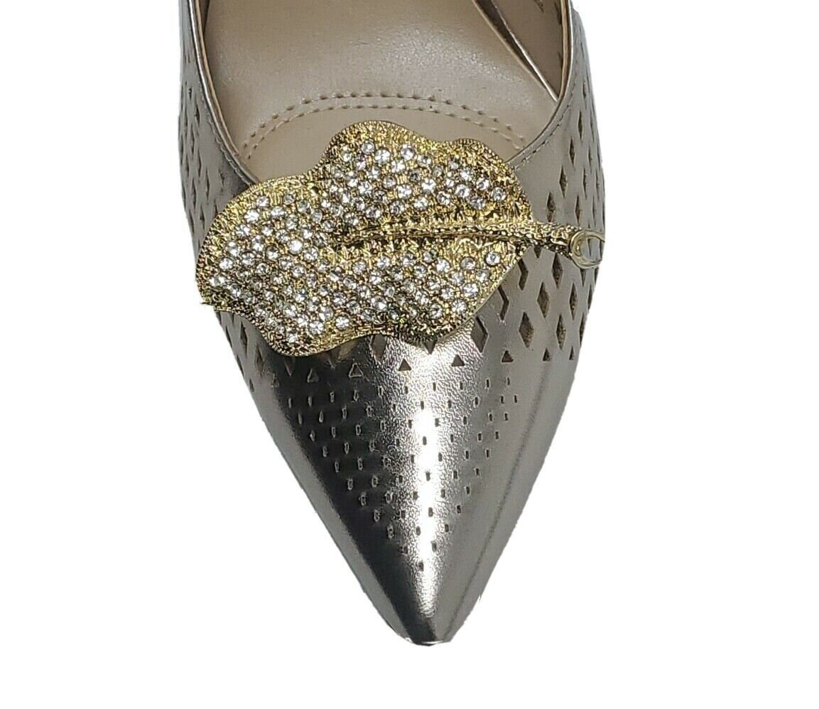 Gold Color Leaf Rhinestone Shoe Clips, Shoe Accessories - Etsy