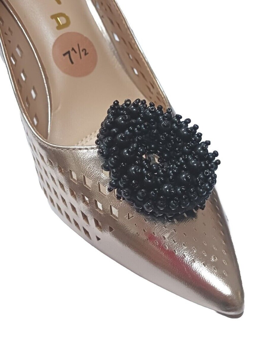 Beaded Shoe Clips, Color: Black, 2pcs - Etsy