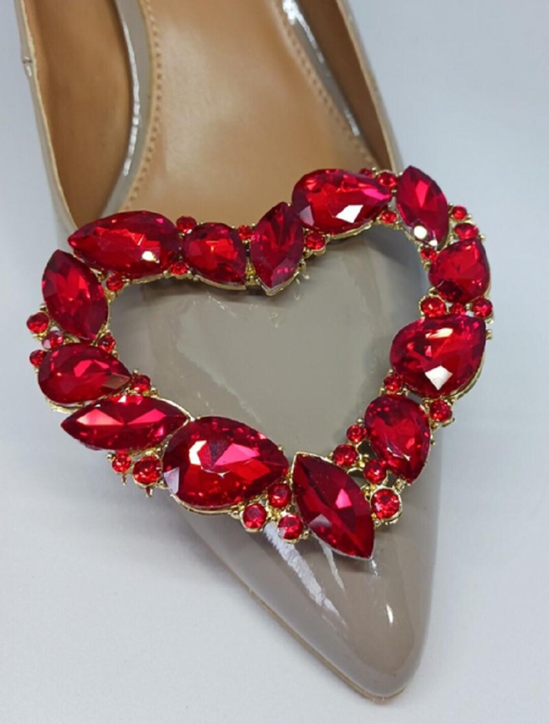 Heart Shaped Shoe Clips With Rhinestones, 2pcs, Shoe Accessories ...