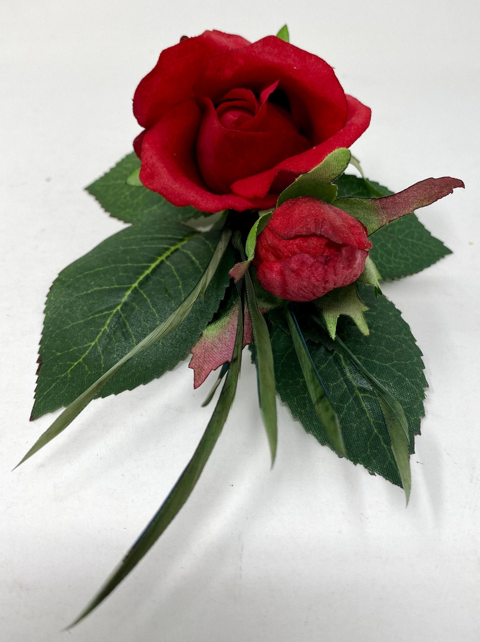 Red Rose Boutonniere Wedding Accessory Prom | Etsy