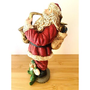 Santa Claus Figurine Wood World Playing Sax Carrying Bag of Toys 1993 ...