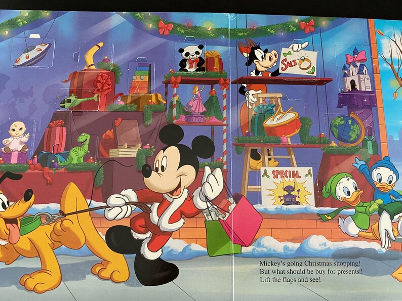 Disneys Mickeys Christmas Large Lift Flap Board Book - Etsy