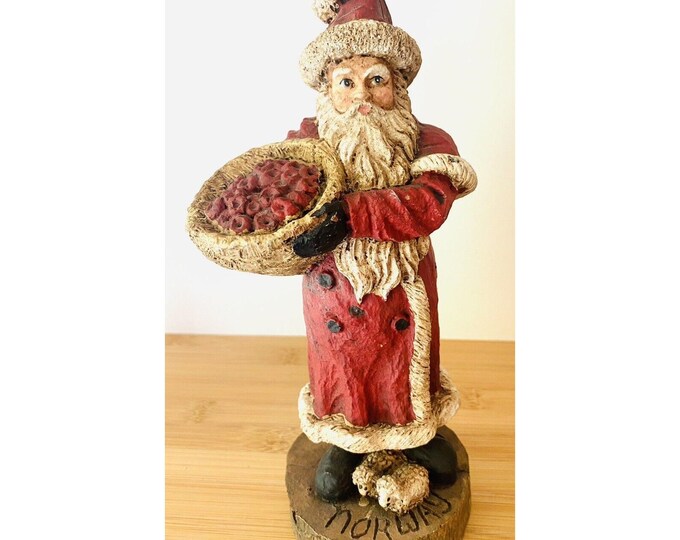 Santa Figurine Norway 8.5” High Hand Craved in Virginia by Wood World ...