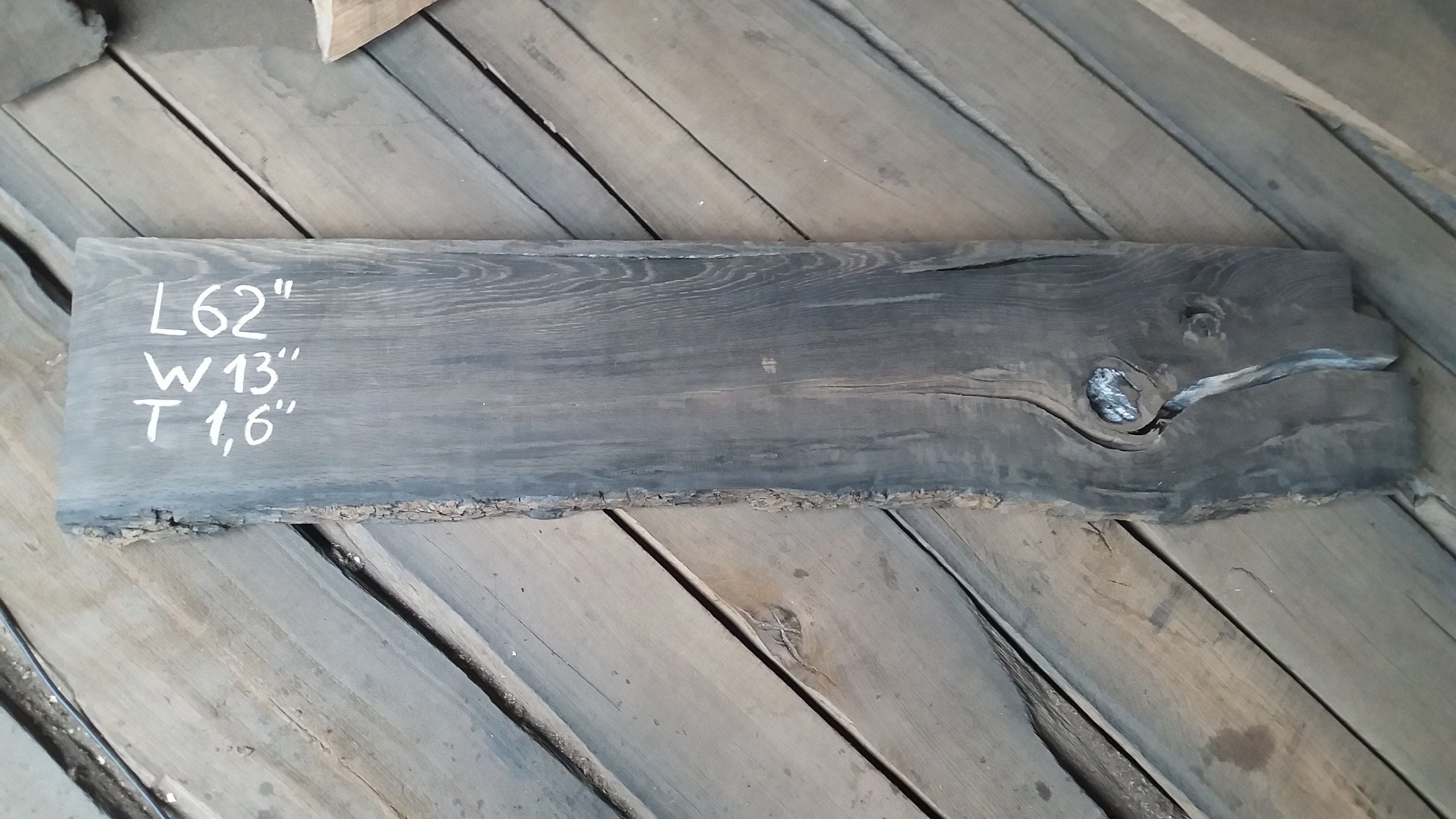 62 Inches Live Edge Bog Oak Board Size L 62'' X W | Etsy
