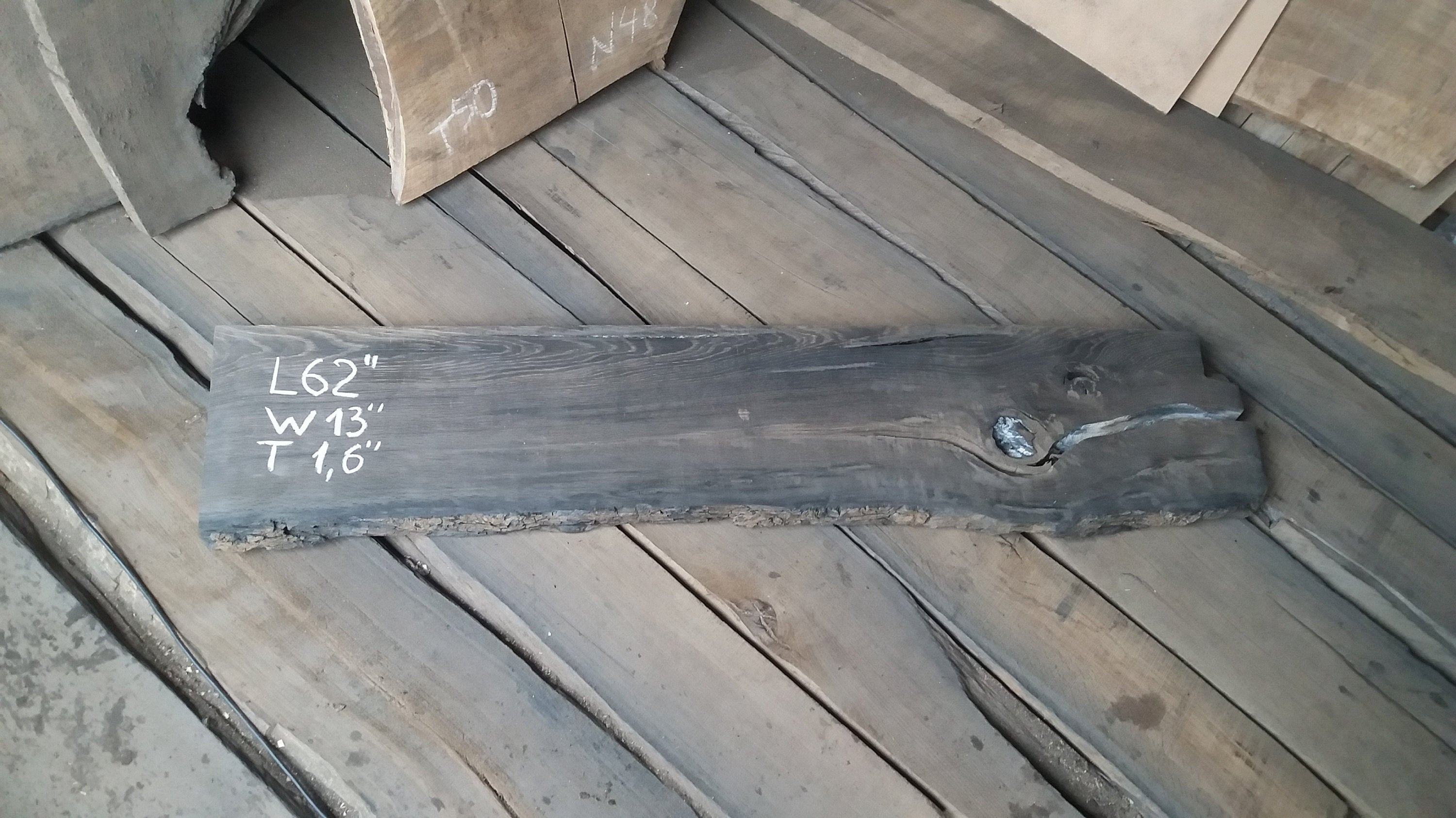 62 Inches Live Edge Bog Oak Board Size L 62'' X W | Etsy