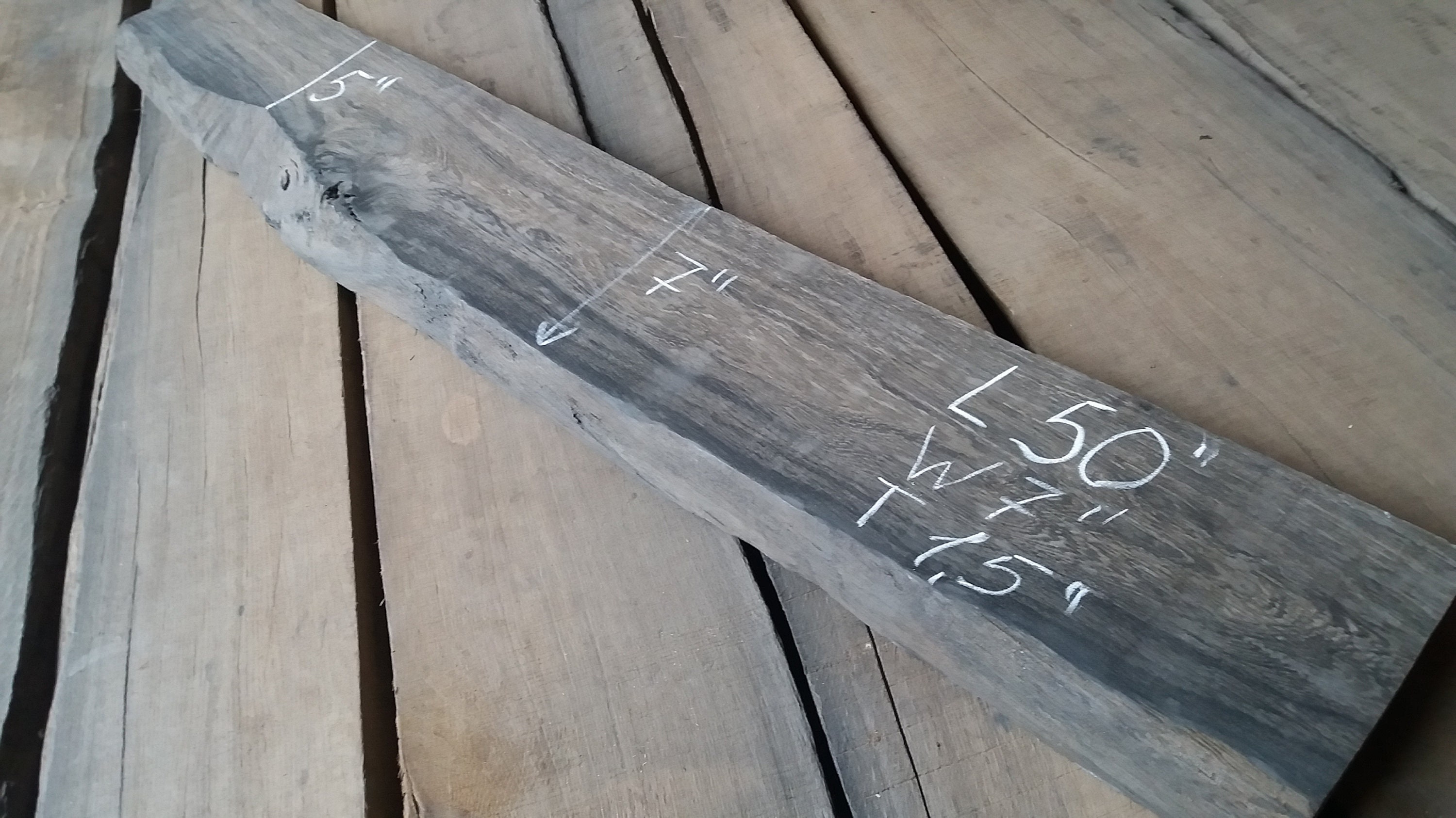50 Inches Live Edge Bog Oak Plank With Cracks. Size | Etsy