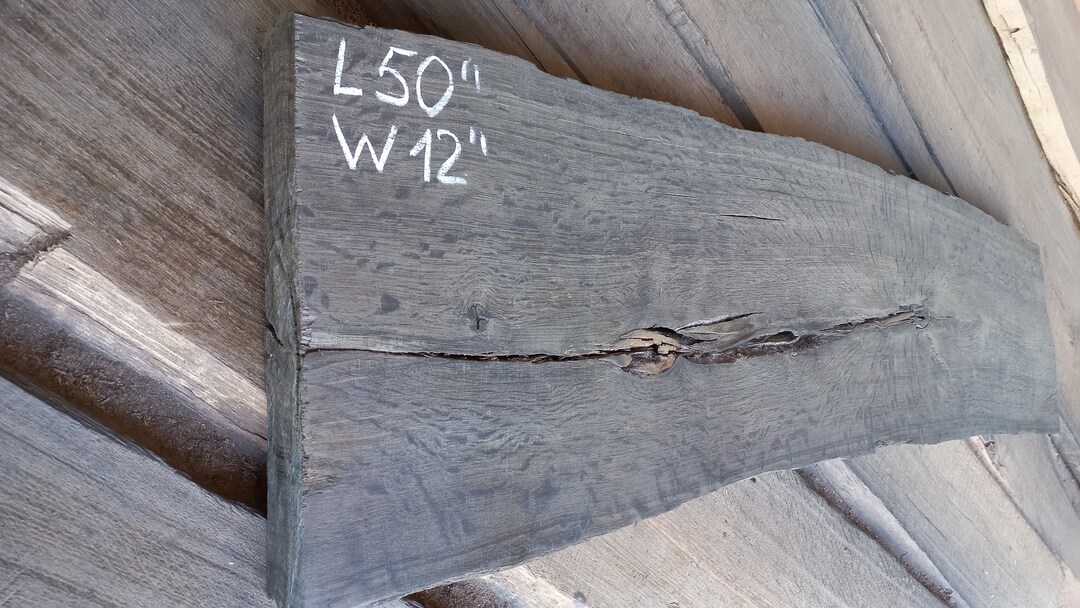 50 Inch Live Edge Bog Oak Board - Size 50'' X 12''(1250mm х 300mm ...