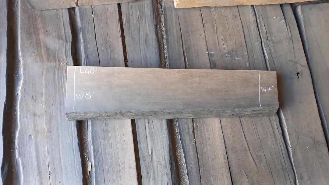 40 Inch Live Edge Bog Oak Board - Size 40'' X 7-8'' X 1.6'' (1000mm х ...