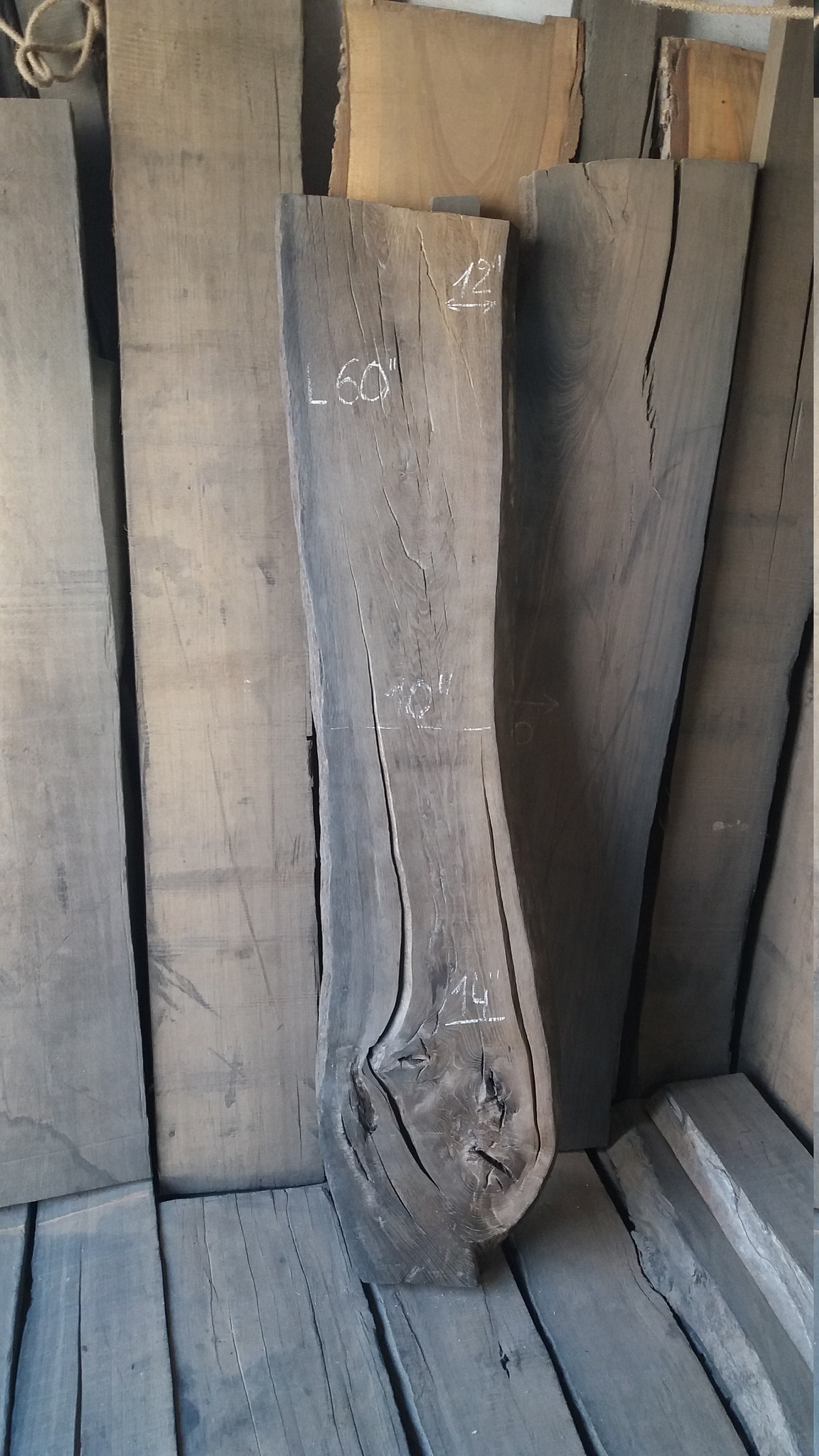 60 Inches Live Edge Bog Oak Board 60' x 14'' x | Etsy