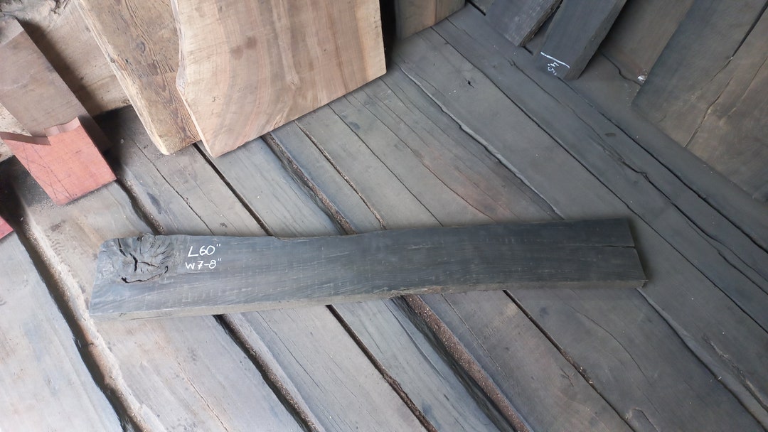 60 Inch Live Edge Bog Oak Board - Size 60'' X 7-8''(1500mm х 170-200mm ...