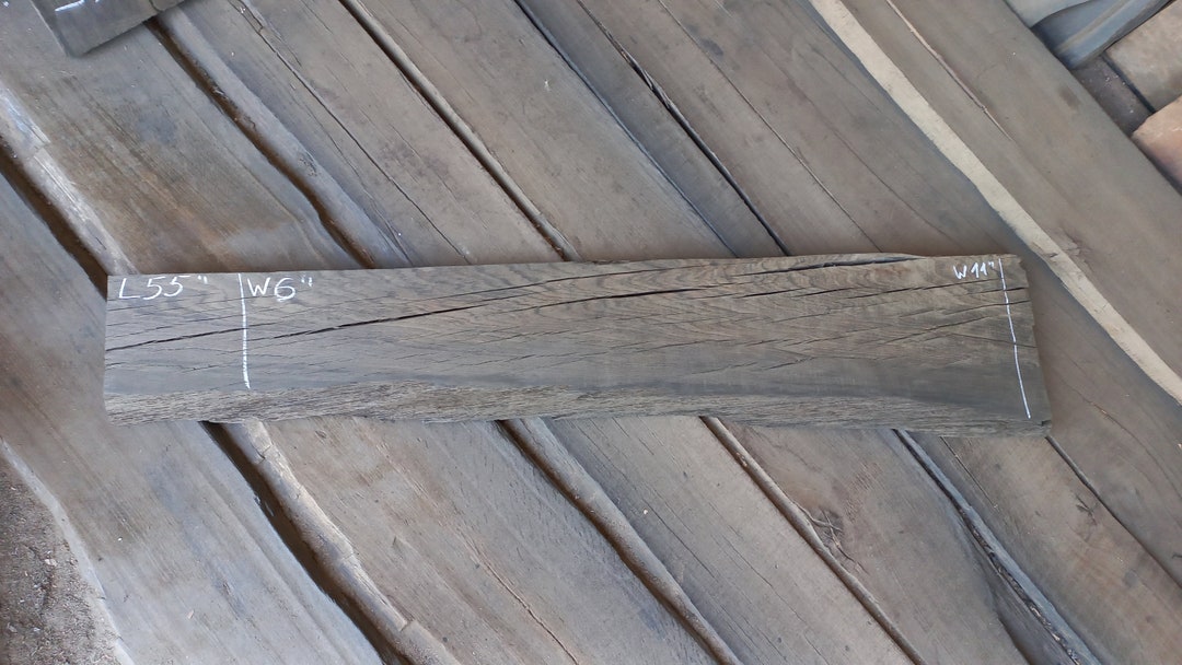 55 Inch Live Edge Bog Oak Plank: Curved Wood Board - Etsy