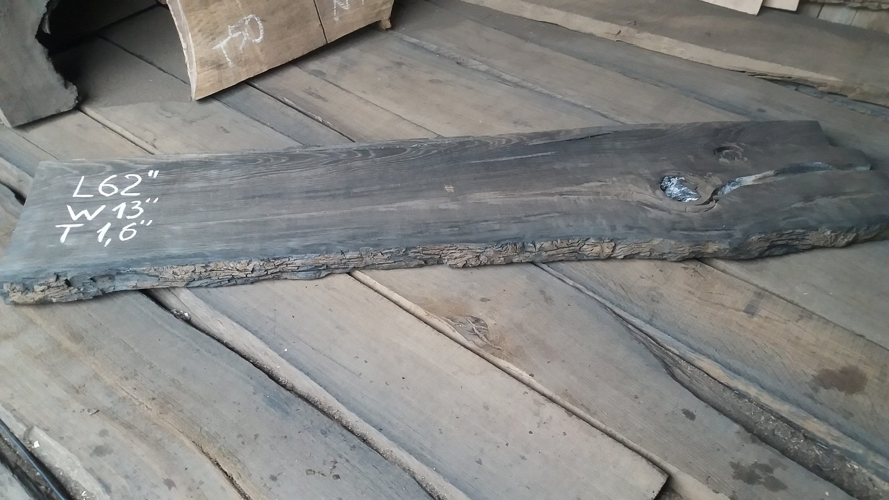 62 Inches Live Edge Bog Oak Board Size L 62'' X W | Etsy