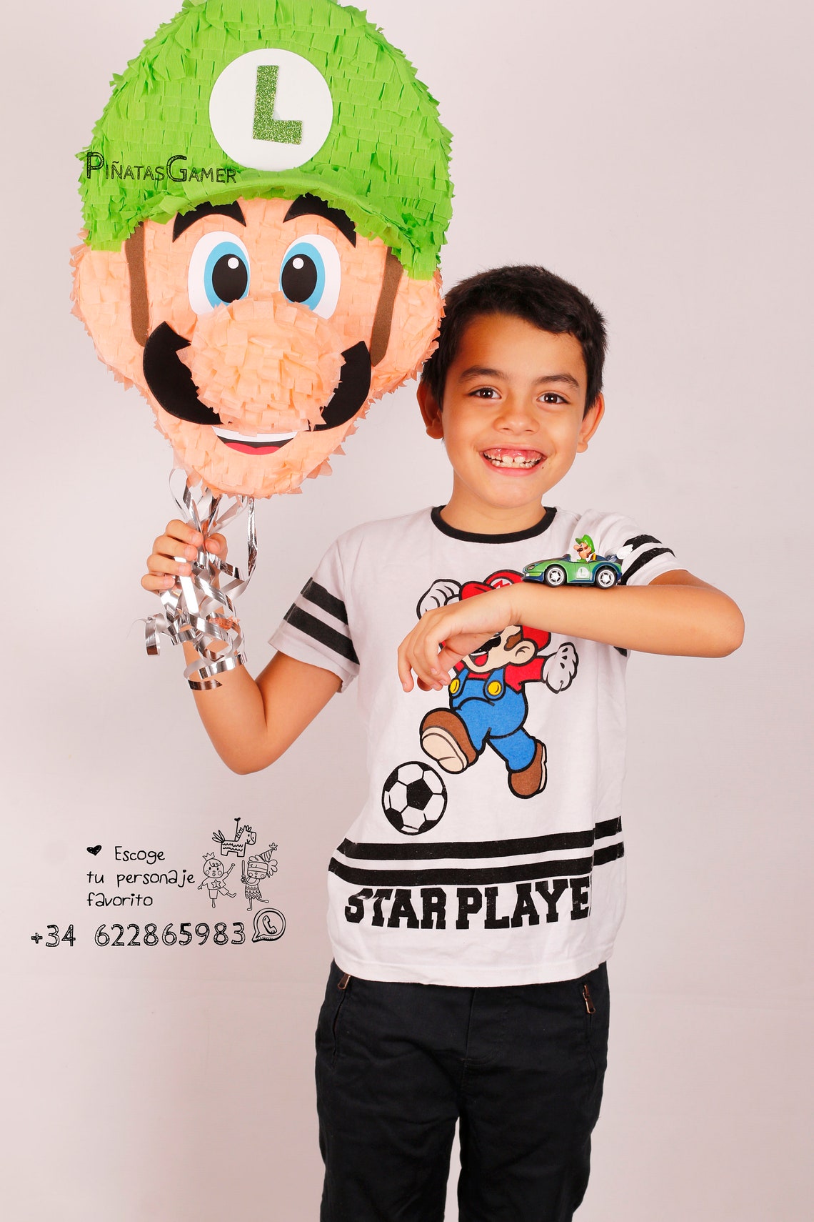 Piñata Luigi / Mario Bros - Etsy España