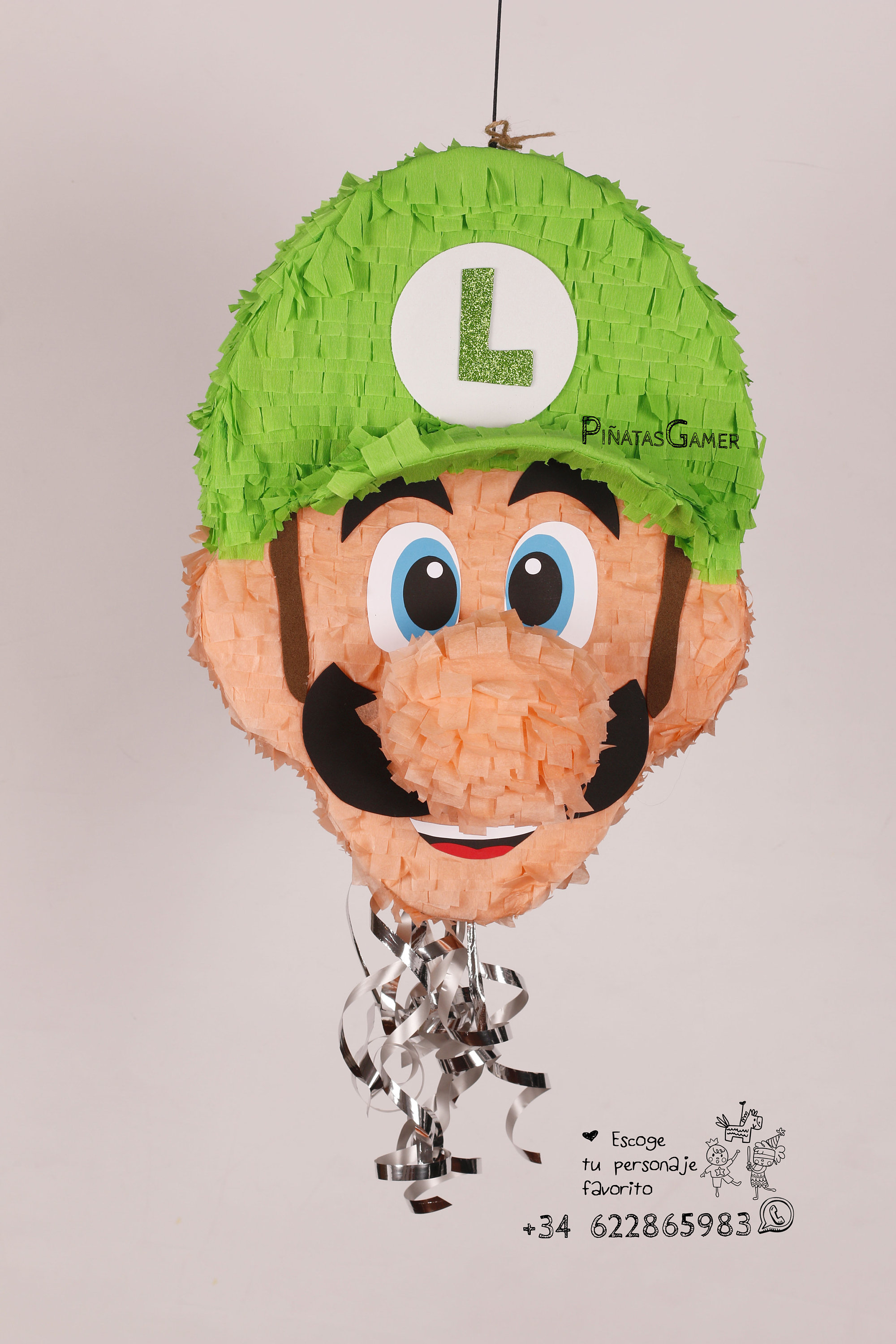Piñata Luigi / Mario Bros - Etsy España