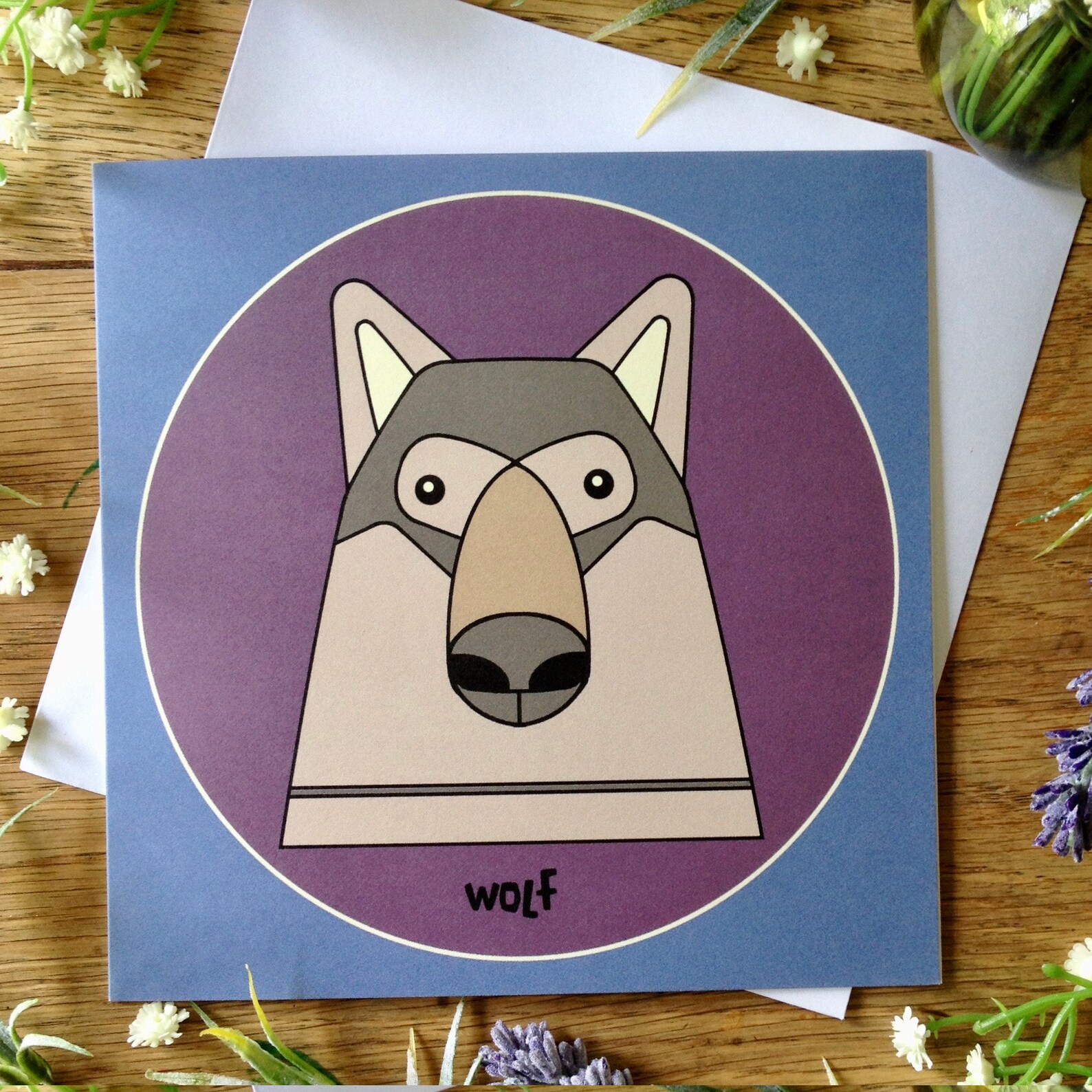 Wolf Card, Blank Greetings Card for Birthday, Thank You, Celebration ...