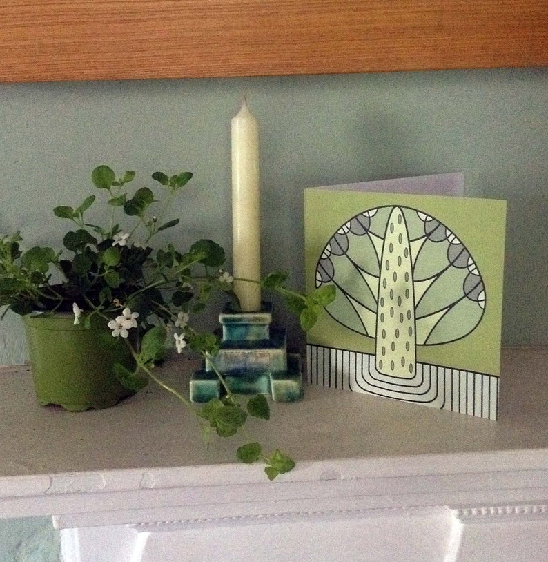 Forest Tree Card. Blank greetings card for birthday thank | Etsy