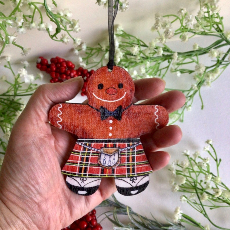 Scottish Gingerbread Man in Kilt. Novelty Christmas Tree - Etsy