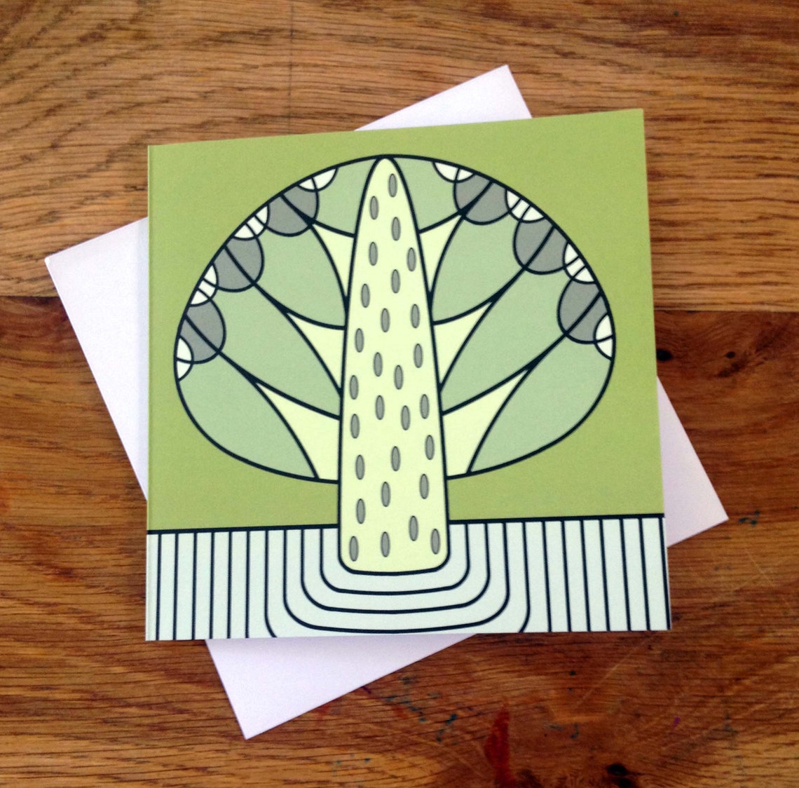 Forest Tree Card. Blank greetings card for birthday thank | Etsy