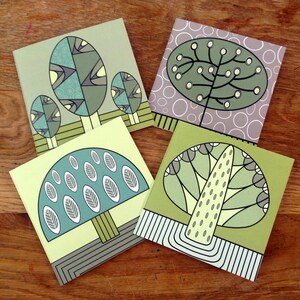 Forest Tree Card. Blank Greetings Card for Birthday, Thank You ...