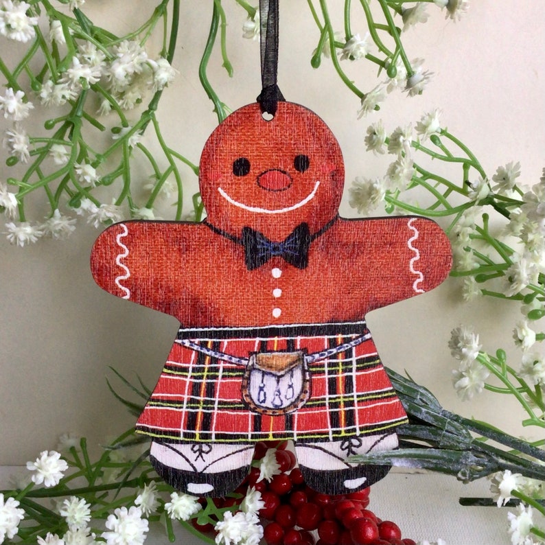 Scottish Gingerbread Man in Kilt. Novelty Christmas Tree - Etsy