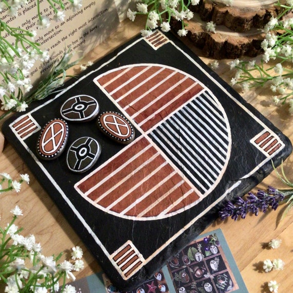 Handmade Painted Slate and Stone Board Game. Umul Gonu. | Etsy
