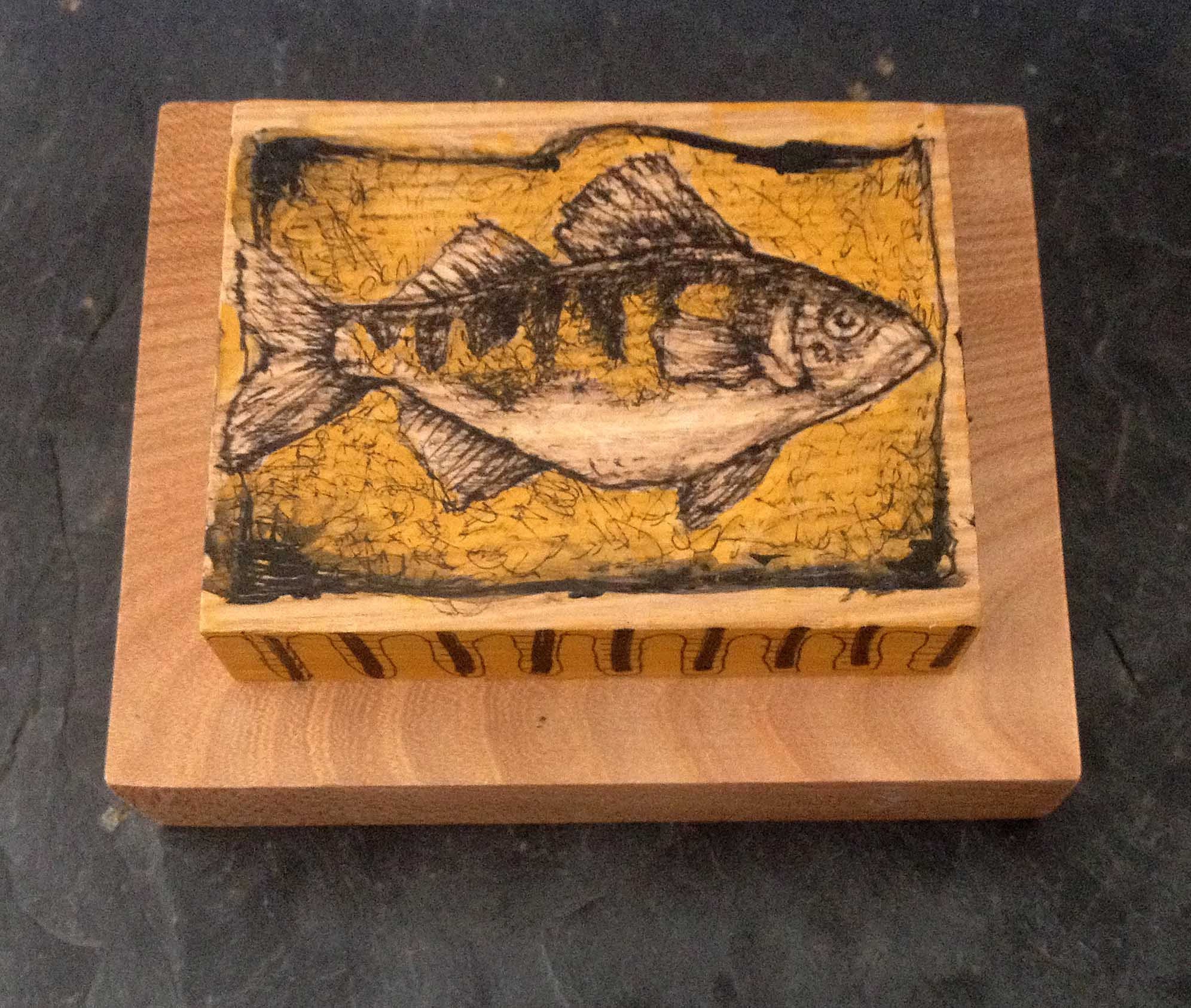 Fish Art Wood Block in Scottish Ash Hardwood, Original Hand Painted ...