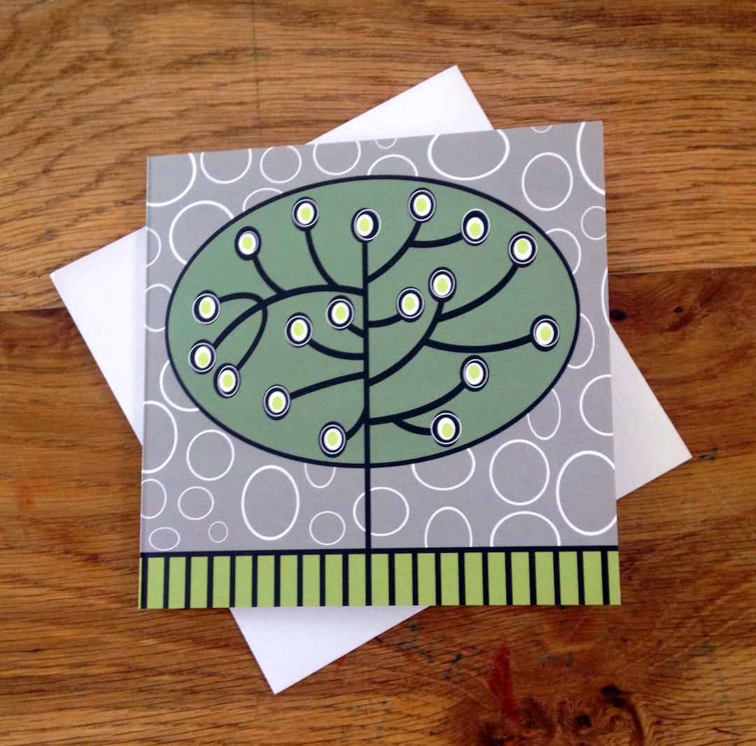 Forest Tree Card. Blank Greetings Card for Birthday, Thank You ...
