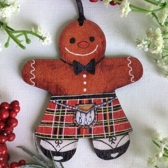 Scottish Gingerbread Man in Kilt. Novelty Christmas Tree - Etsy