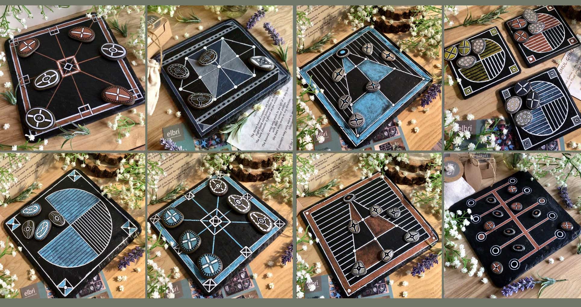 Handmade Painted Slate and Stone Board Game. Len Choa. Unusual - Etsy