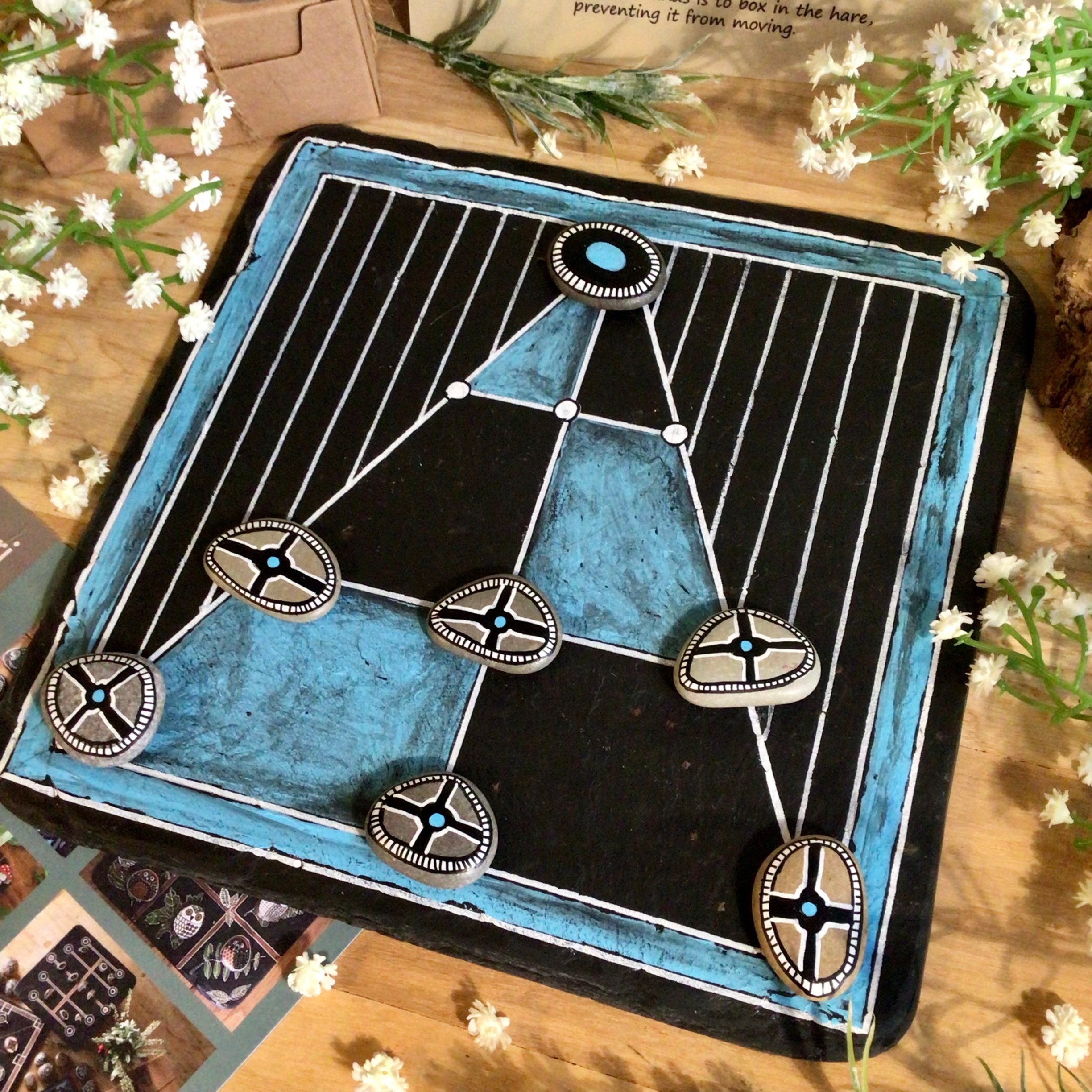 Handmade Painted Slate and Stone Board Game. Len Choa. Unusual - Etsy