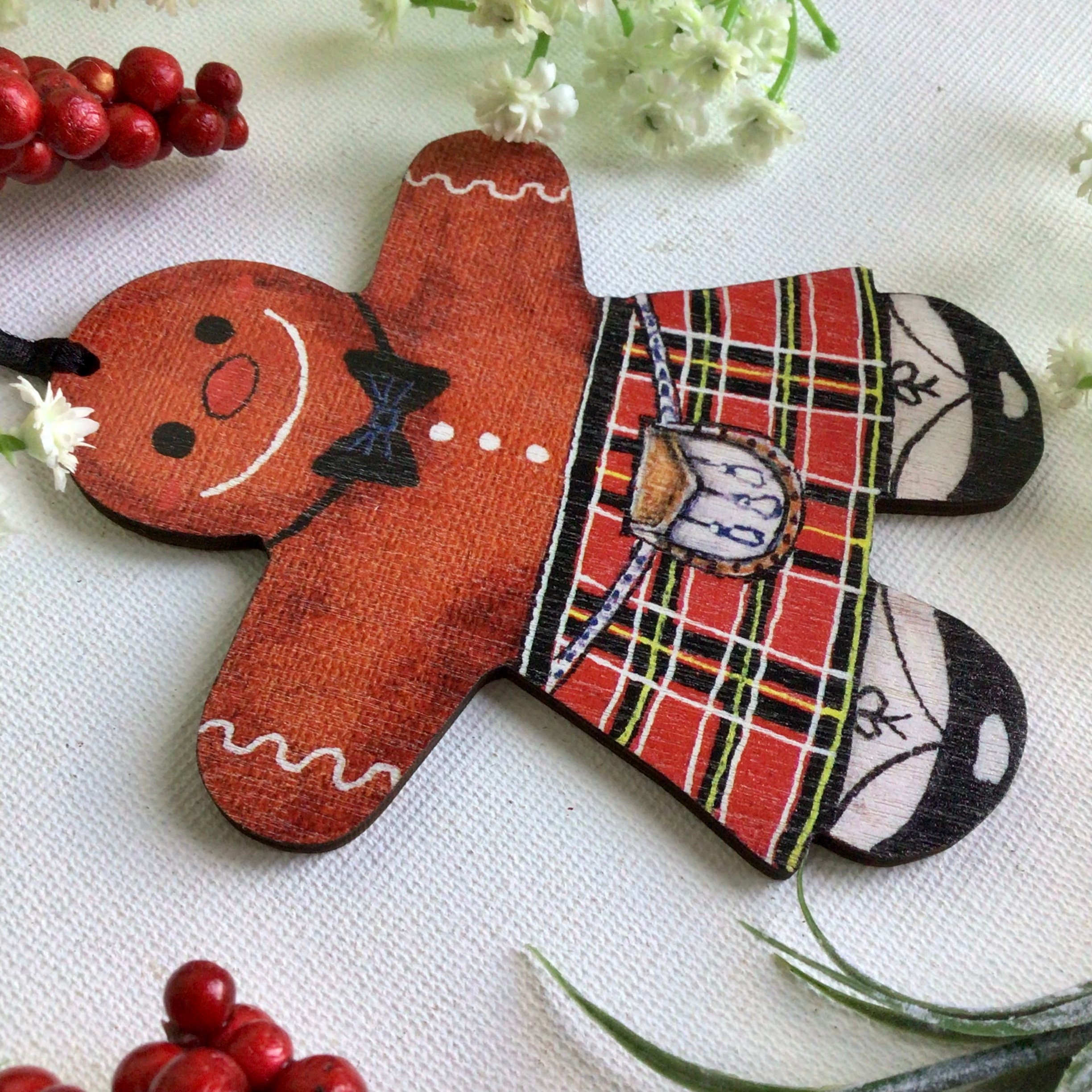 Scottish Gingerbread Man in Kilt. Novelty Christmas Tree - Etsy