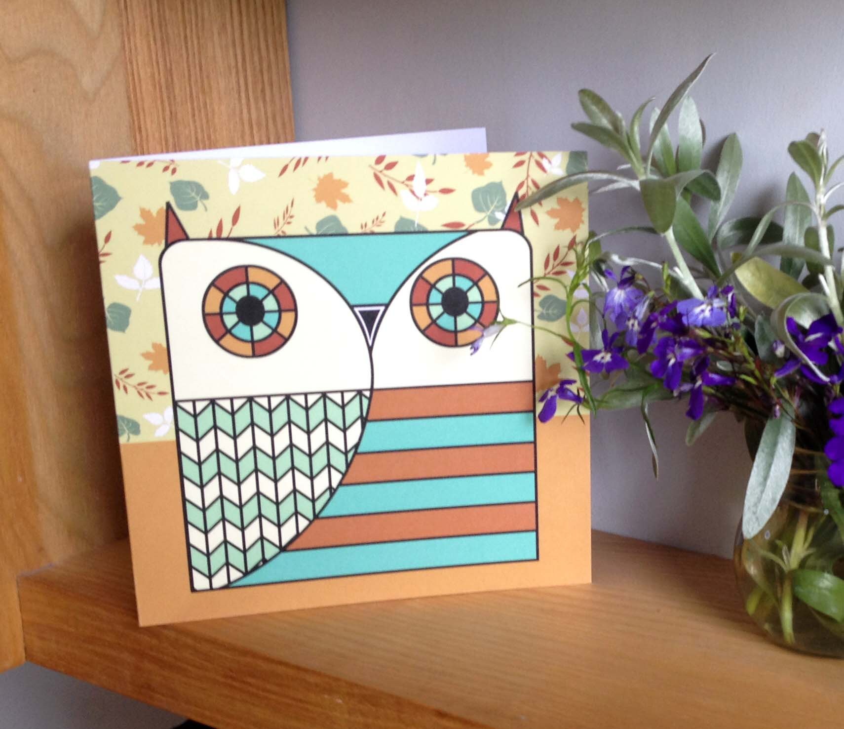 Owl Bird Card. Beautiful Woodland Owl Blank Greeting Card for | Etsy