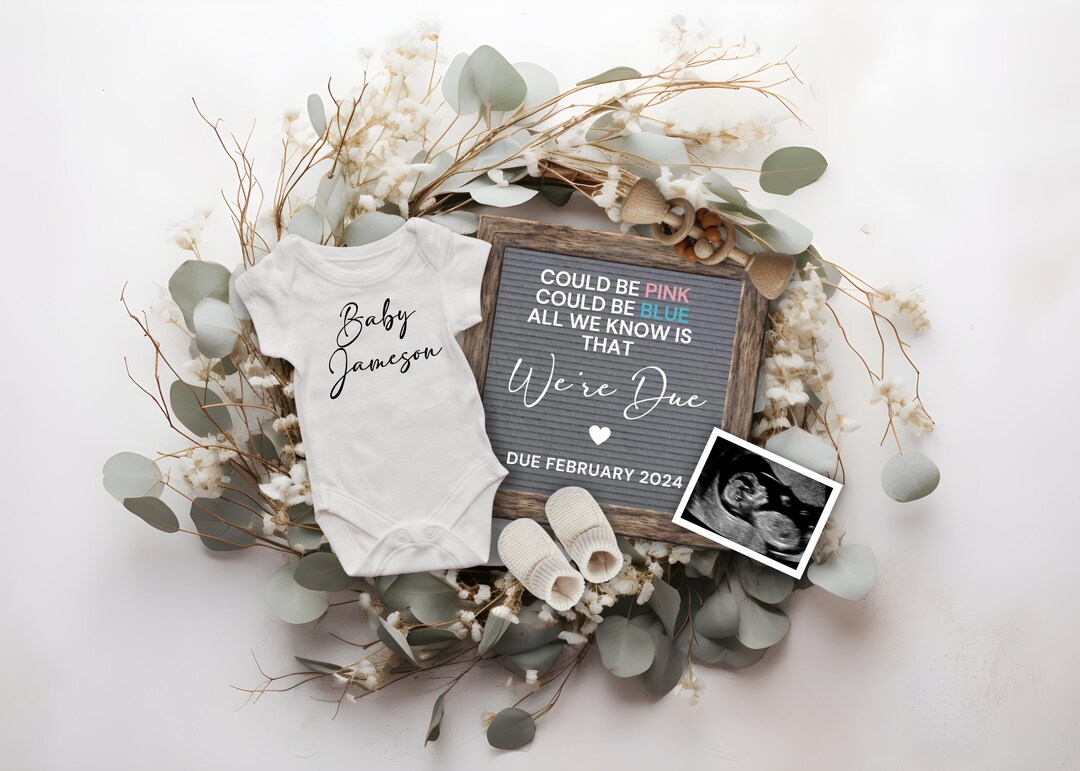 Could Be Pink Could Be Blue Baby Announcement, Digital Pregnancy ...