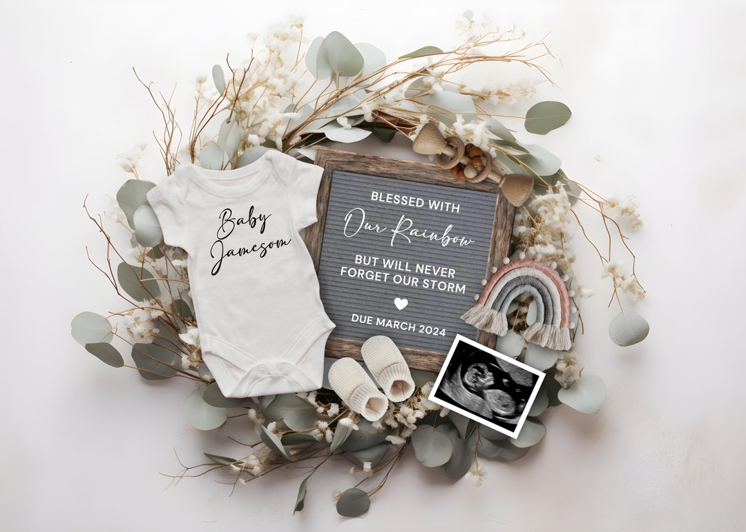 Minimalist Rainbow Pregnancy Announcement Digital, Boho Rainbow Baby ... Minimalist Rainbow Pregnancy Announcement Digital, Boho Rainbow Baby ...