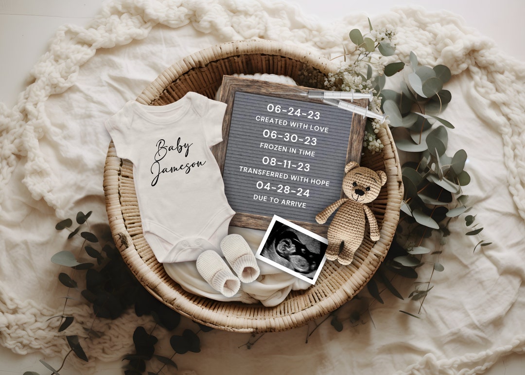 IVF Pregnancy Announcement, Digital IUI Pregnancy Announcement, Gender ...