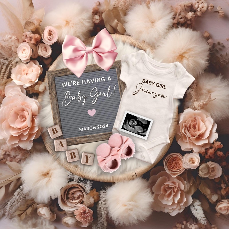 Baby Girl Announcement - Etsy
